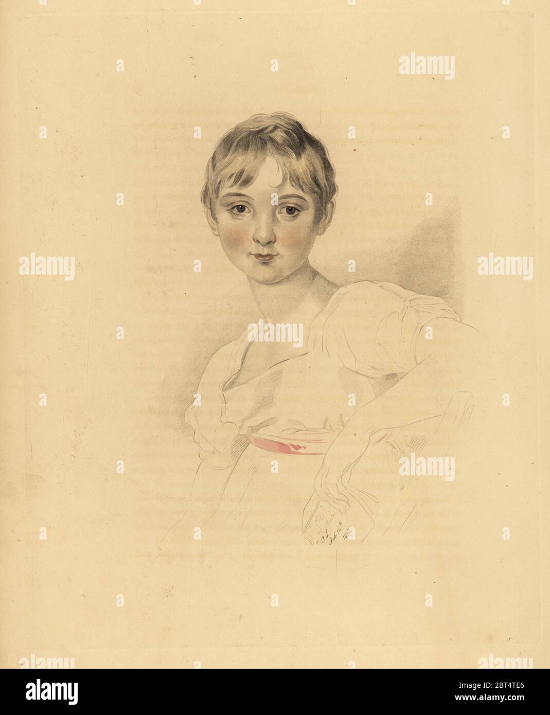 Portrait of Lucy Meredith, niece of Sir Thomas Lawrence. Young pre-teen ...