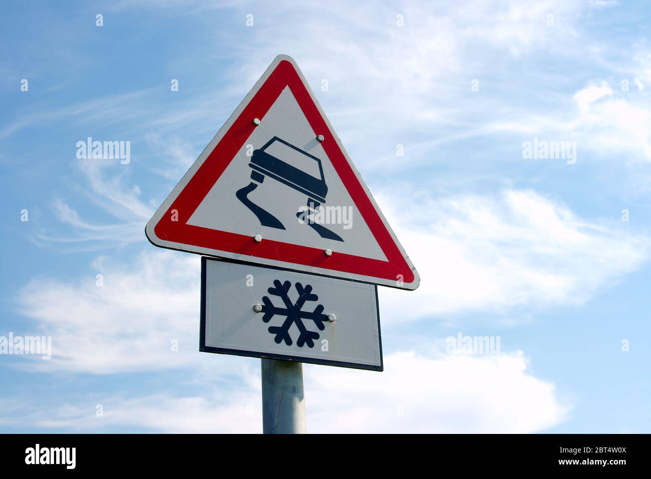 Slippery surface traffic warning sign hi-res stock photography and ...