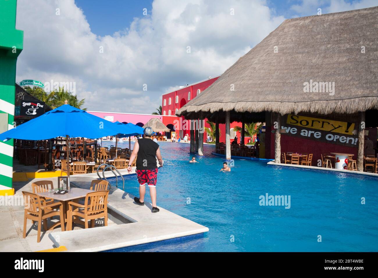 Bar & swimming pool in Costa Maya port, Quintana Roo, Mexico, North ...
