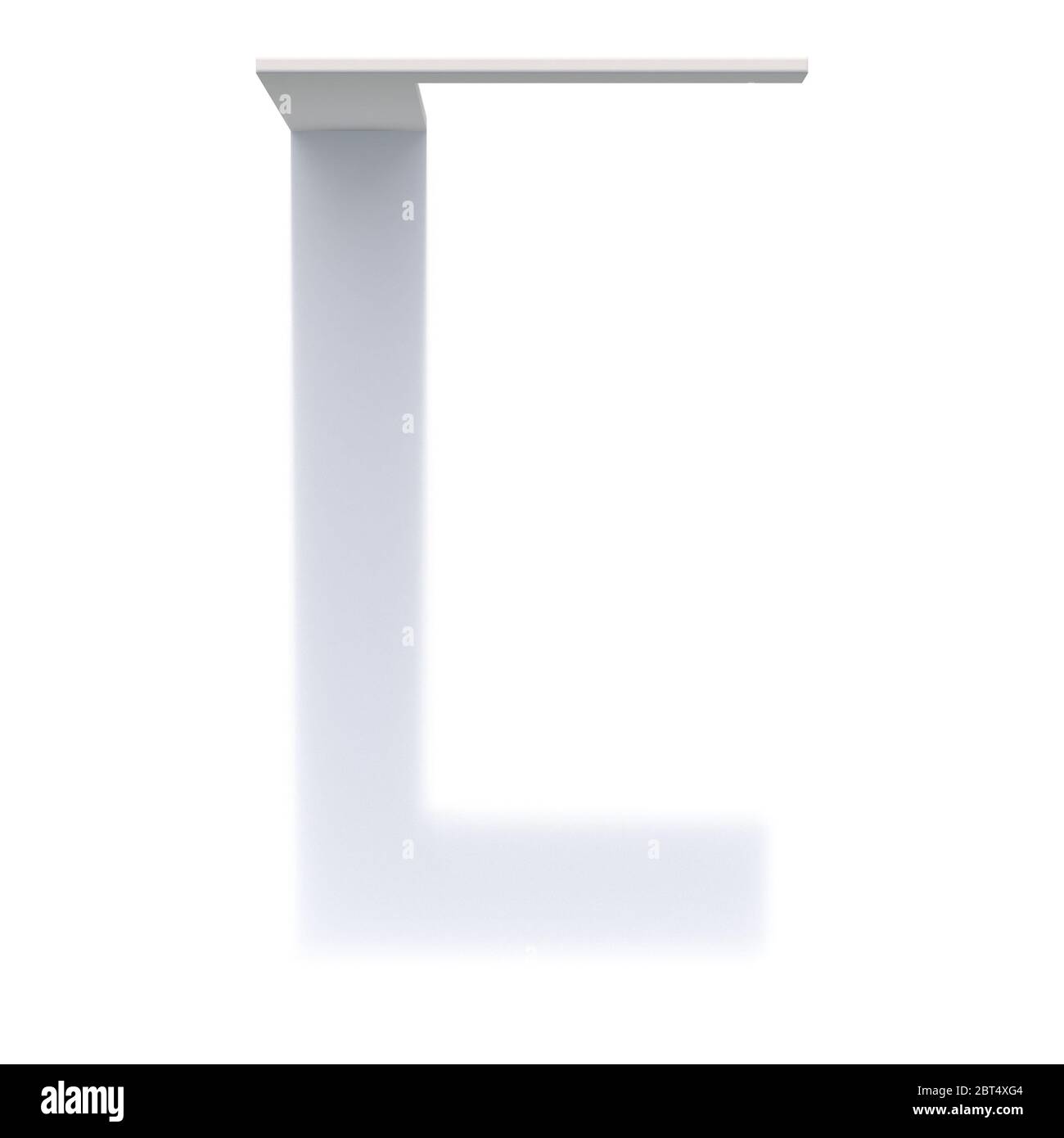 Vertical drop shadow font Letter L 3D render illustration isolated on ...