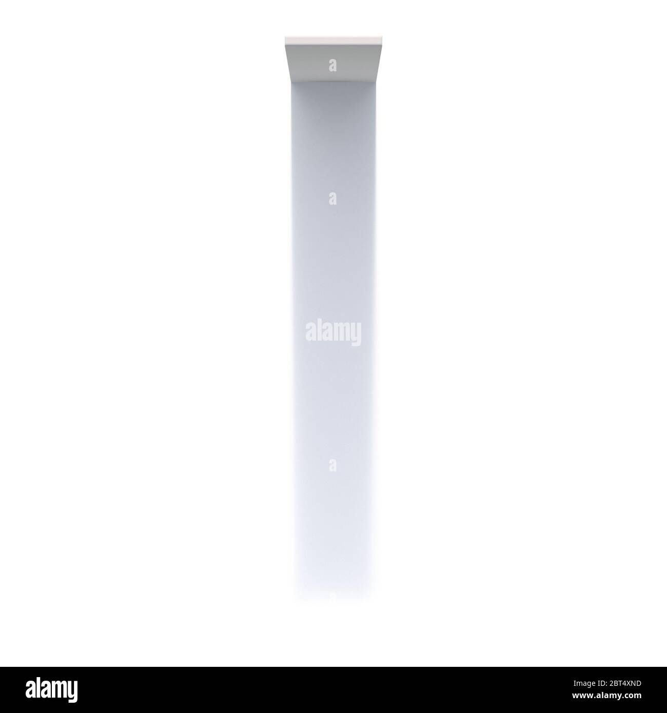 Vertical drop shadow font Letter I 3D render illustration isolated on ...