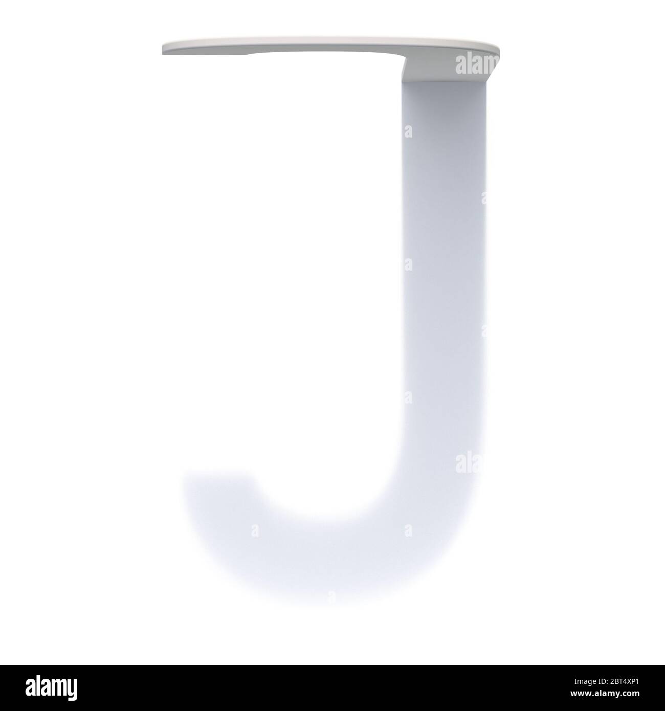 Vertical drop shadow font Letter J 3D render illustration isolated on ...