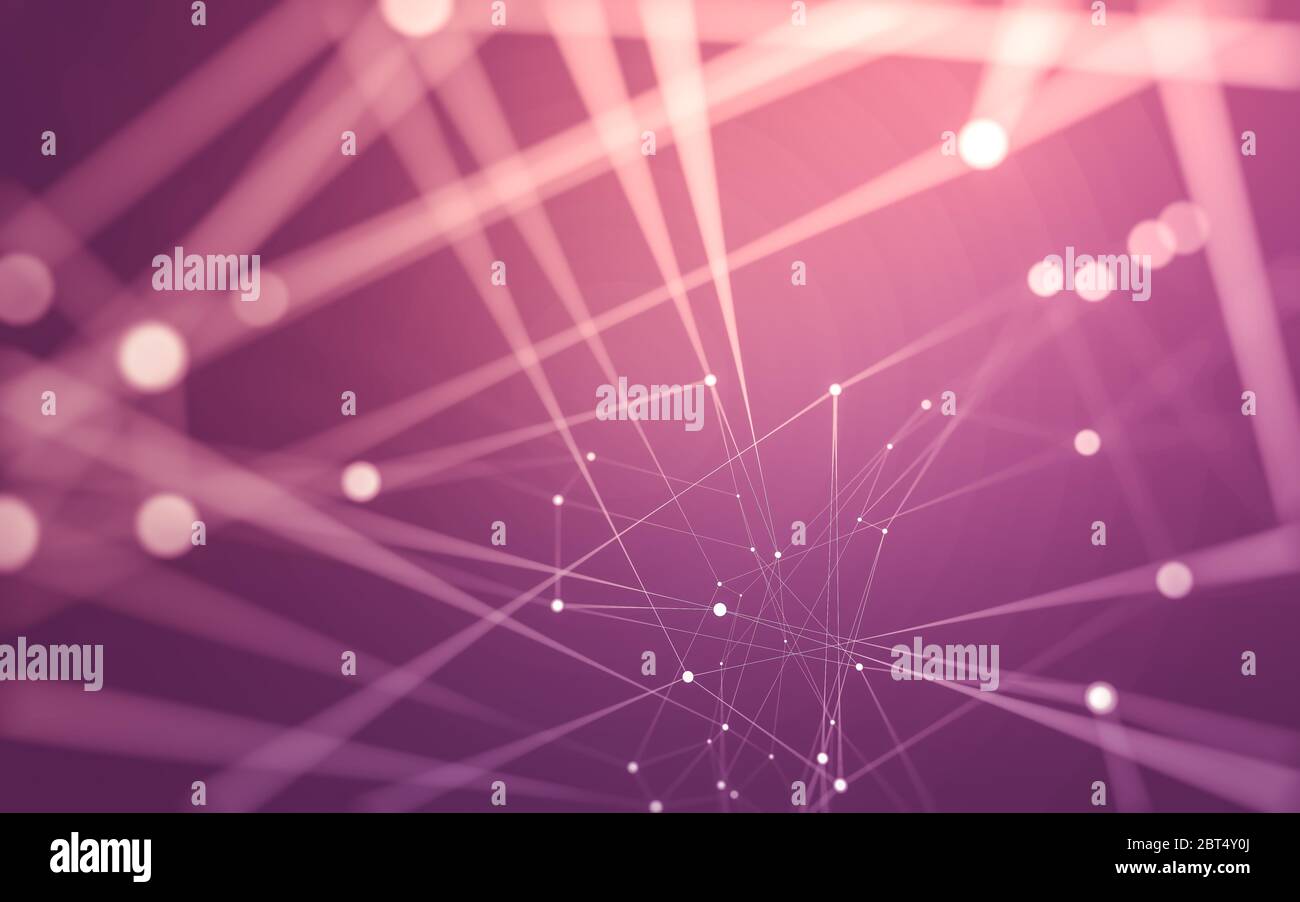 Abstract Polygonal Space Low Poly Dark Background With Connecting Dots And Lines Connection