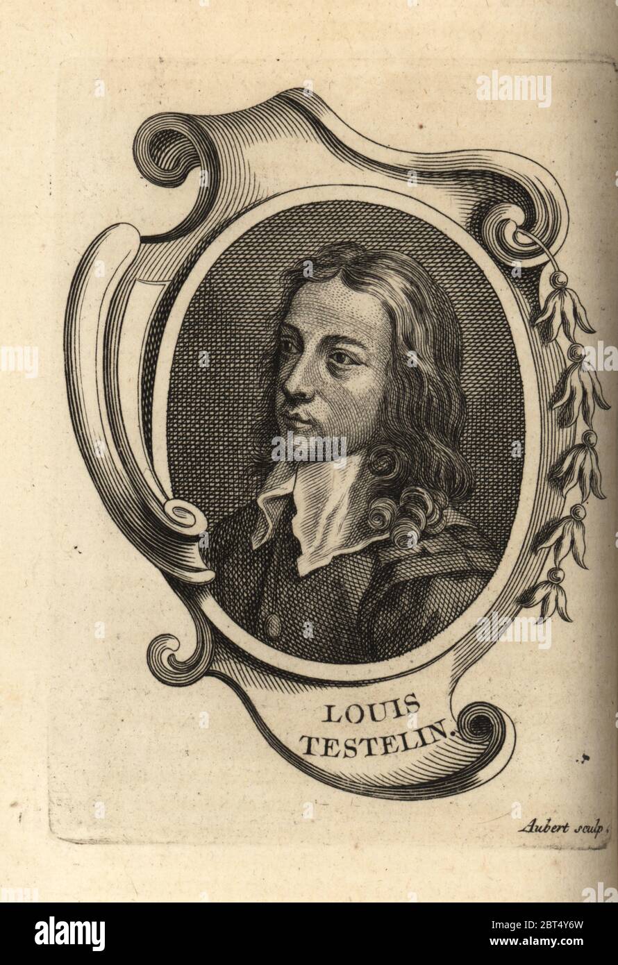 Portrait of Louis Testelin, French painter 1615-1655. Copperplate ...