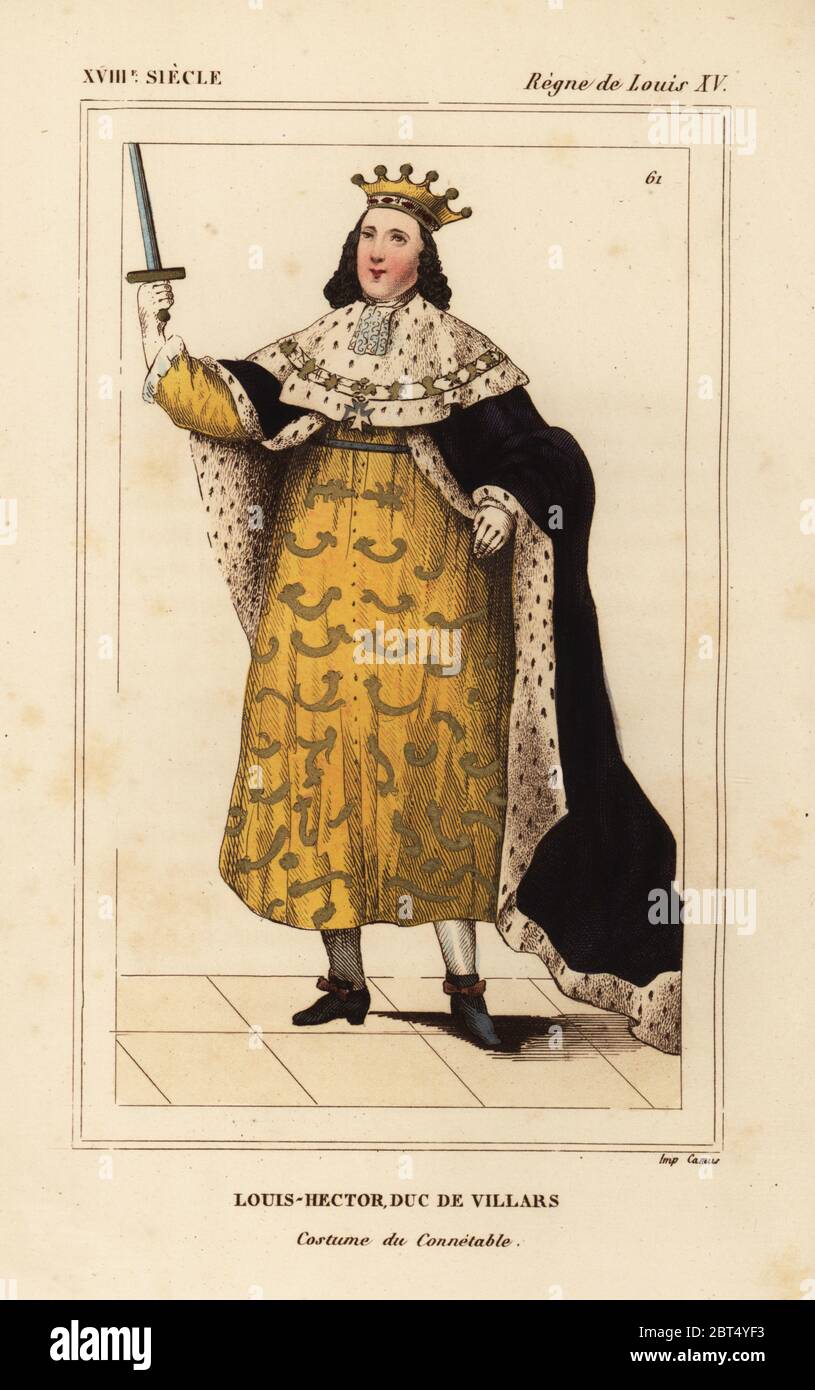 Louis-Hector, Duc de Villars, in ceremonial robes for the coronation of ...