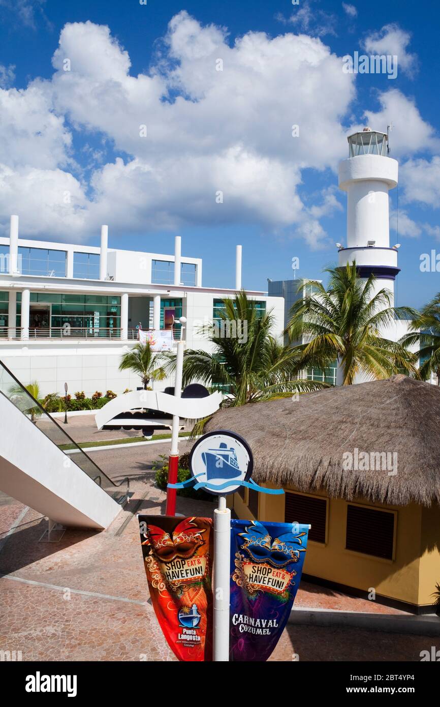 Punta Langosta shopping mall on Cozumel Island, Quintana Roo, Mexico ...