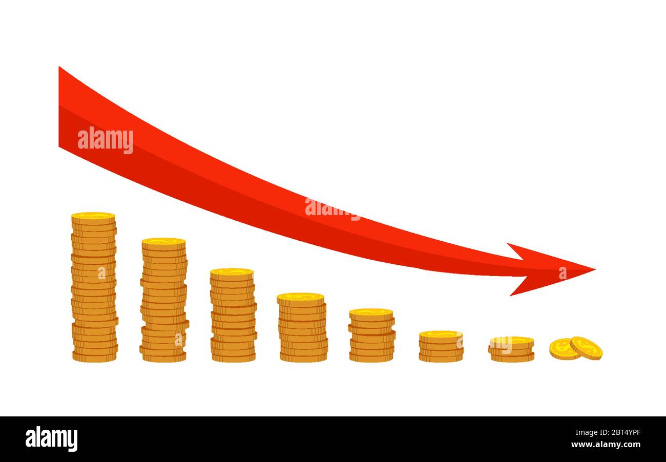 High stacks of gold coin flat cartoon set. Banking investment theme ...