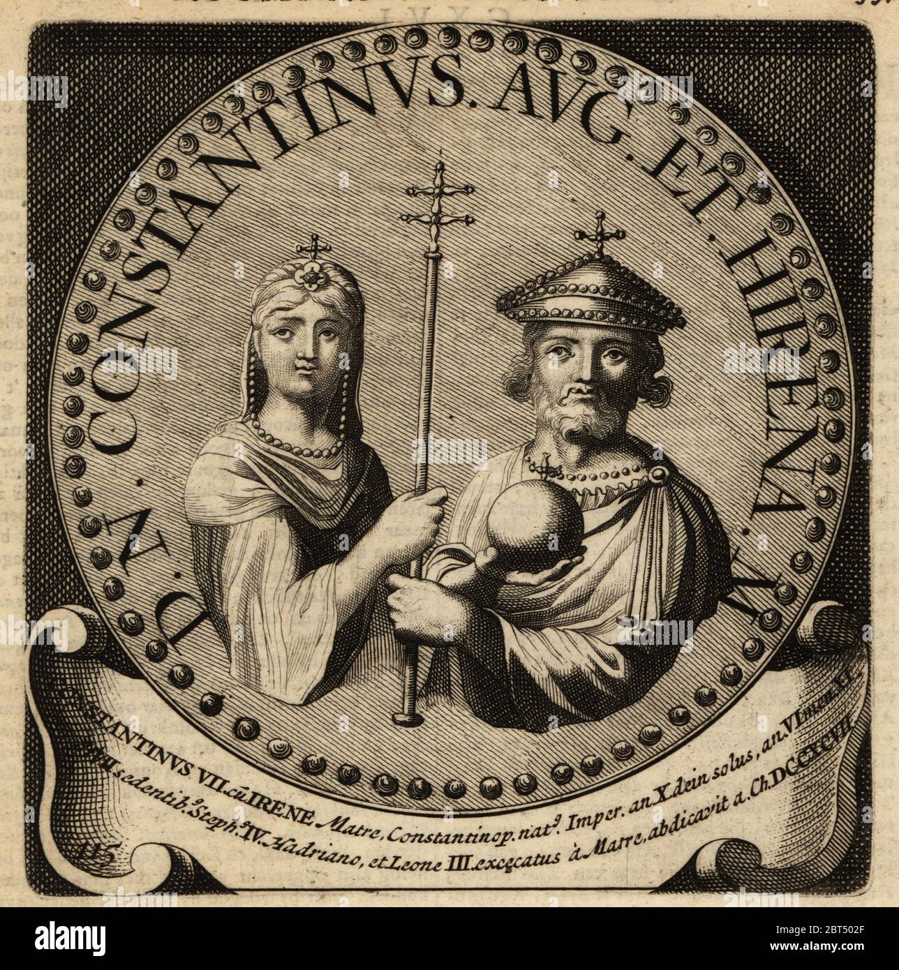 Byzantine Empress Irene and Emperor Constantine VI. Irene of Athens ...
