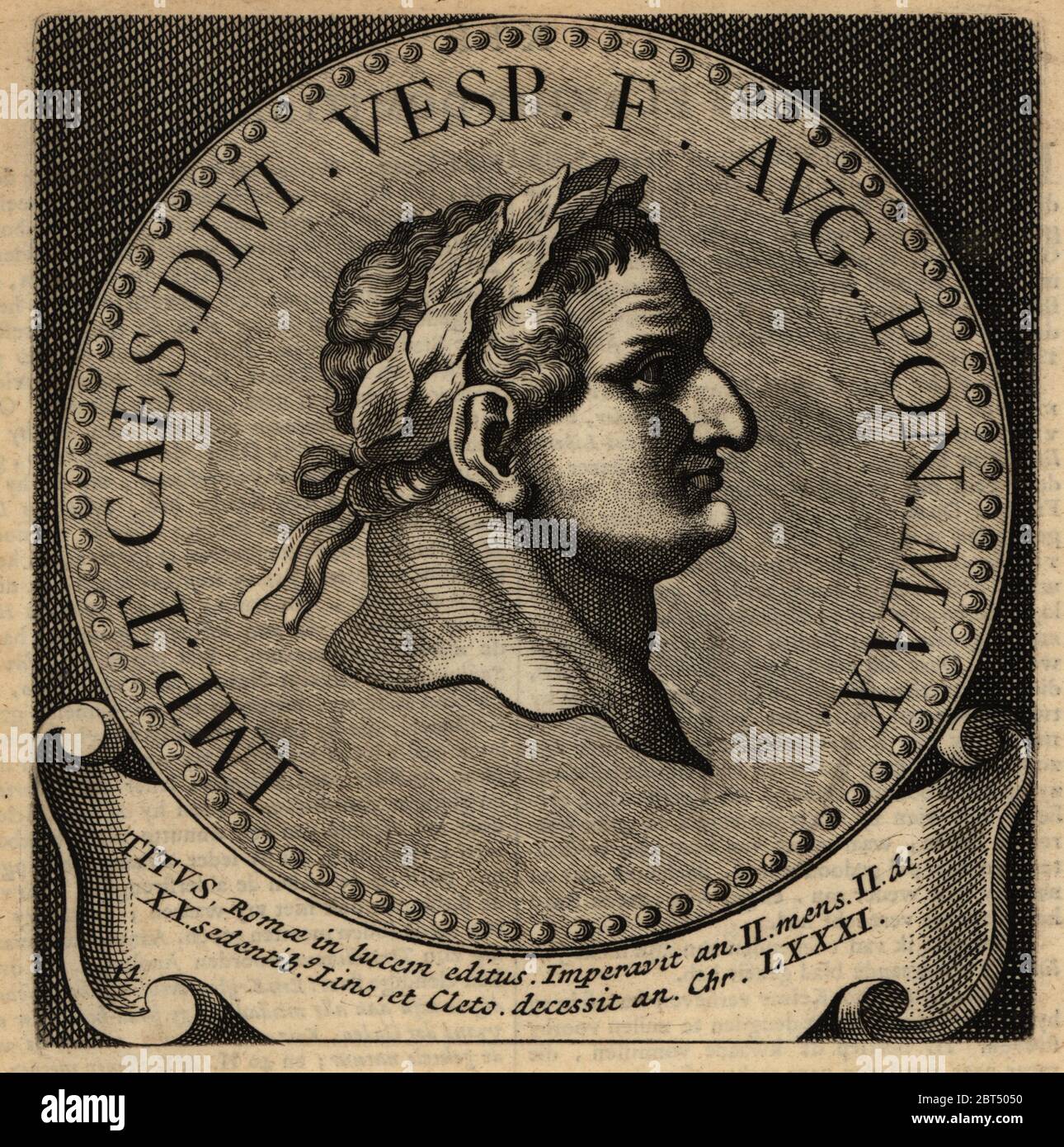 Roman Emperor Titus, 39AD-81AD, Titus Flavius Caesar Vespasianus ...