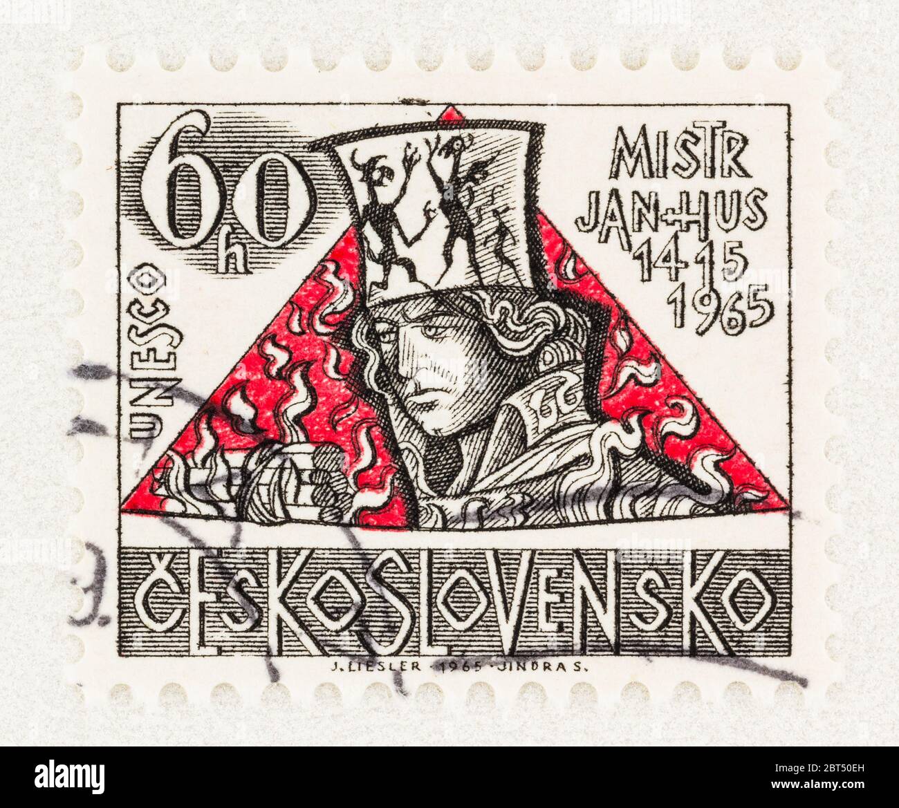 SEATTLE WASHINGTON - May 2, 2020: Jan Hus wearing paper hat, condemned ...