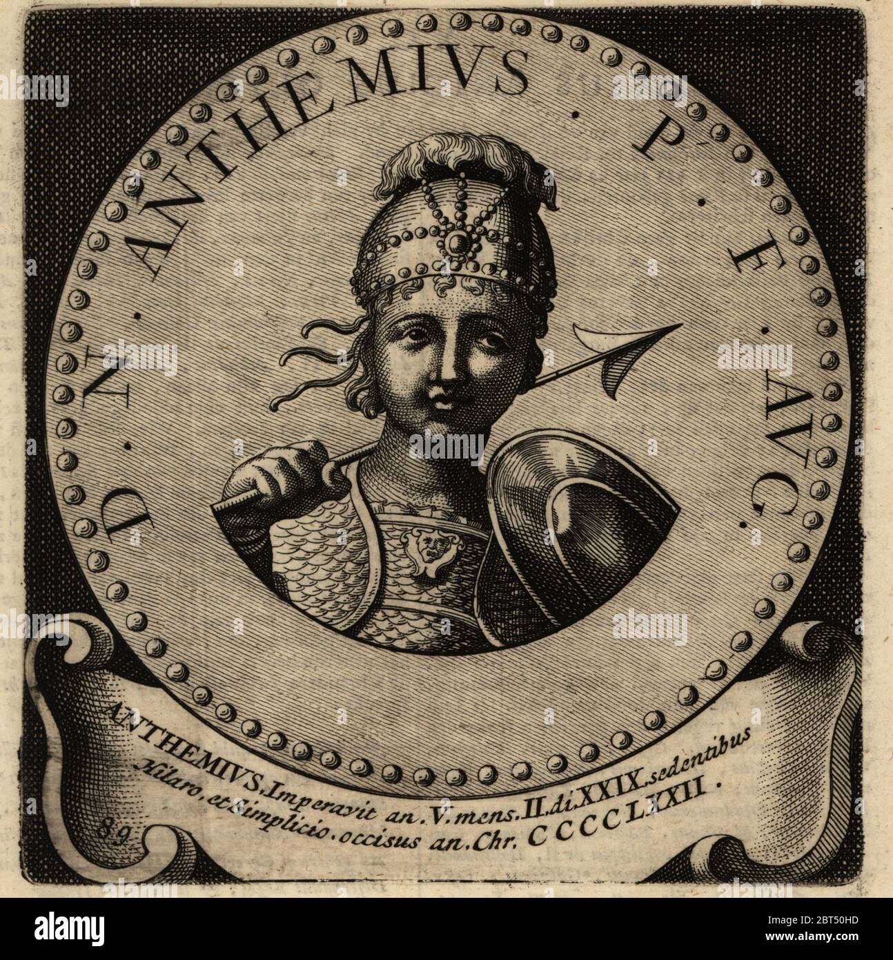 Roman Emperor Anthemius, 420-472. Procopius Anthemius Augustus, Western ...