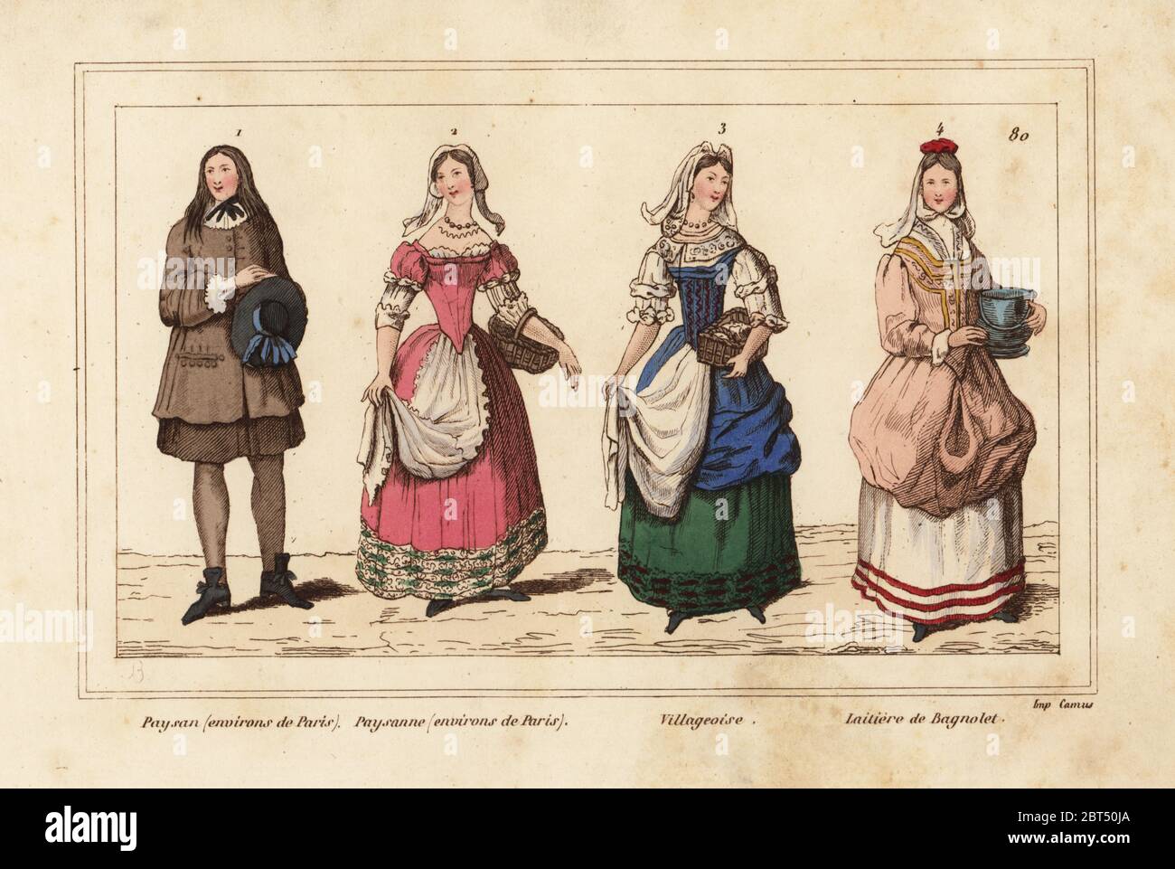 Costumes of the peasantry, France, 18th century. Peasants (near Paris ...
