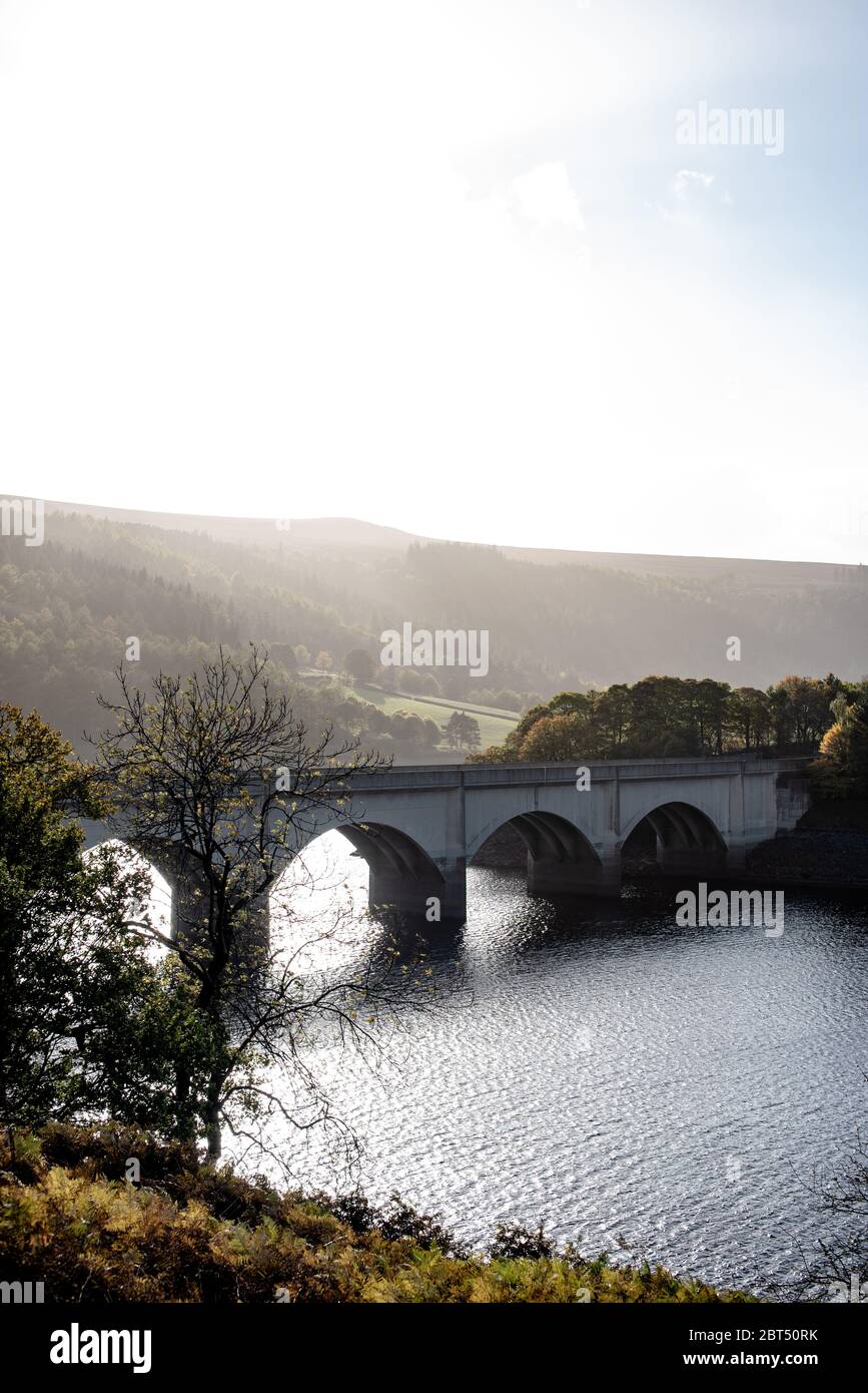 Bridge across a Reservoir, Peak District National Park, Derbyshire, UK ...