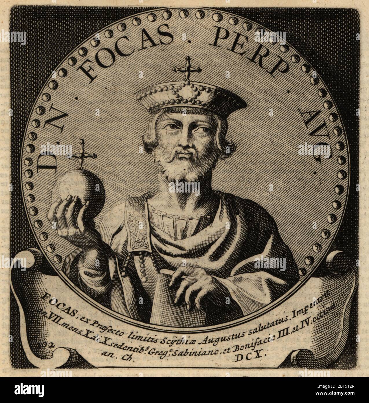 Roman Emperor Phocas or Focas, 547-610. Flavius Phocas Augustus ...