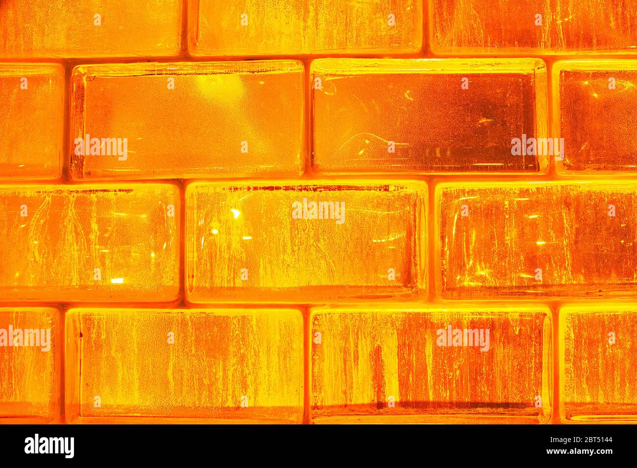 Orange Glass Bricks Background Stock Photo - Alamy