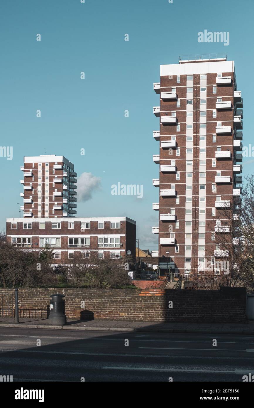 High Rise Council Housing, Limehouse, East London, London, England, UK ...