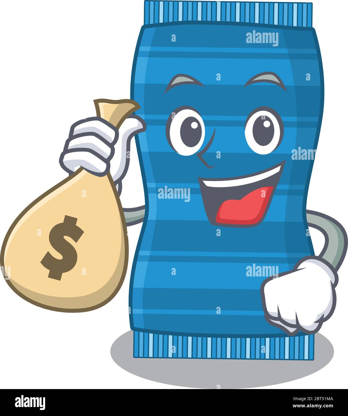 Crazy rich beach towel mascot design having money bags Stock Vector ...