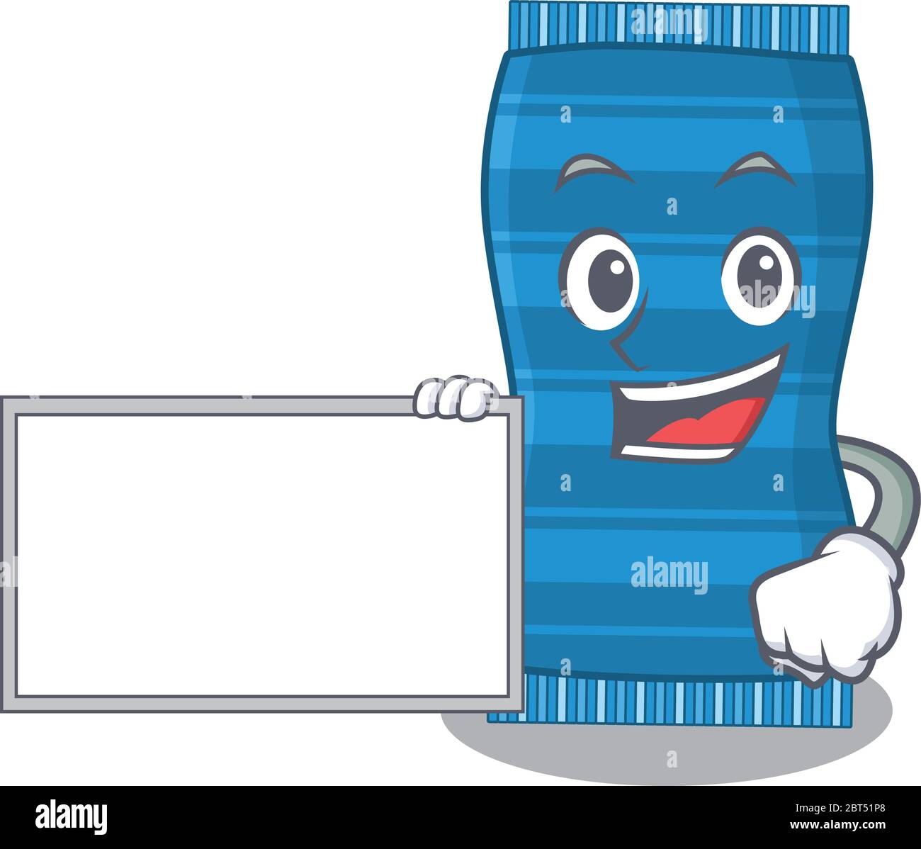 Cartoon character design of beach towel holding a board Stock Vector ...