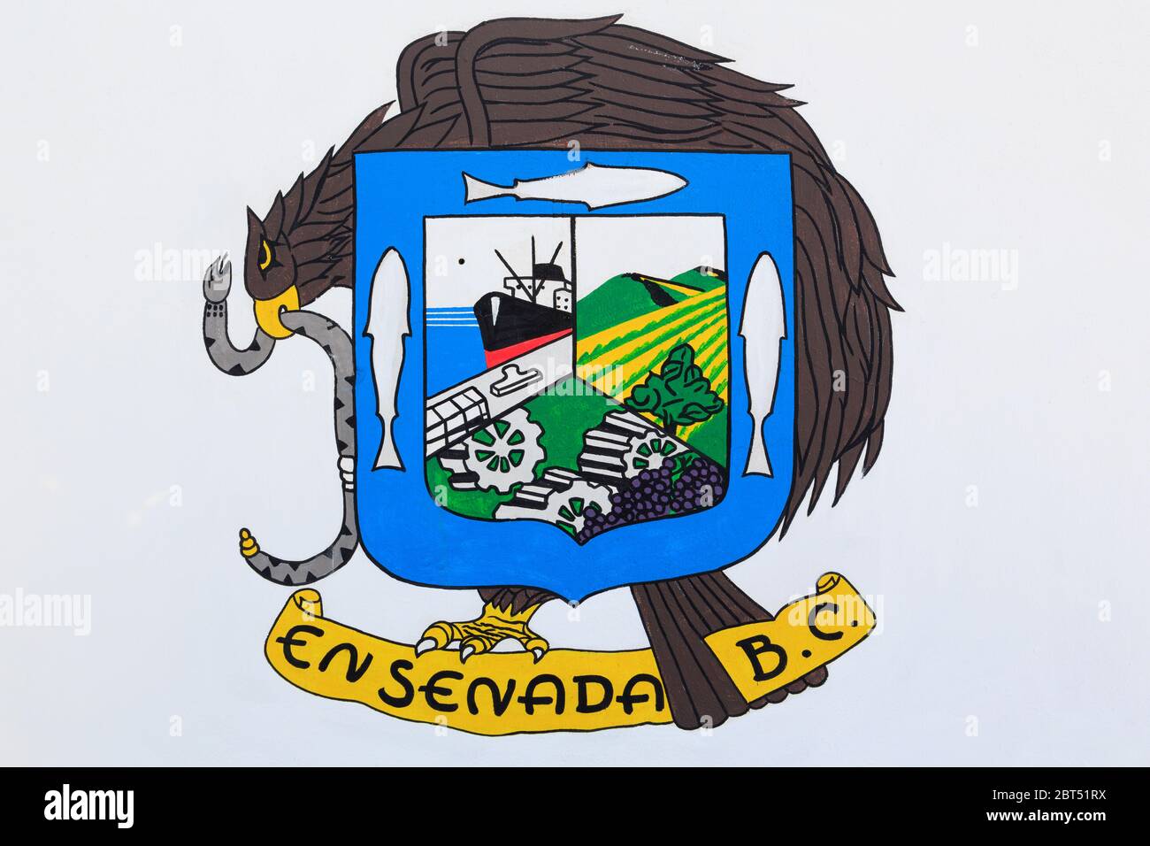 Ensenada Coat of Arms, Baja California, Mexico Stock Photo - Alamy