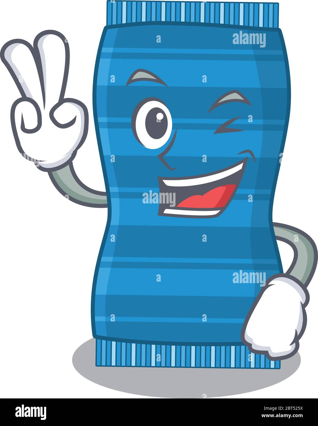 Happy beach towel cartoon design concept show two fingers Stock Vector ...