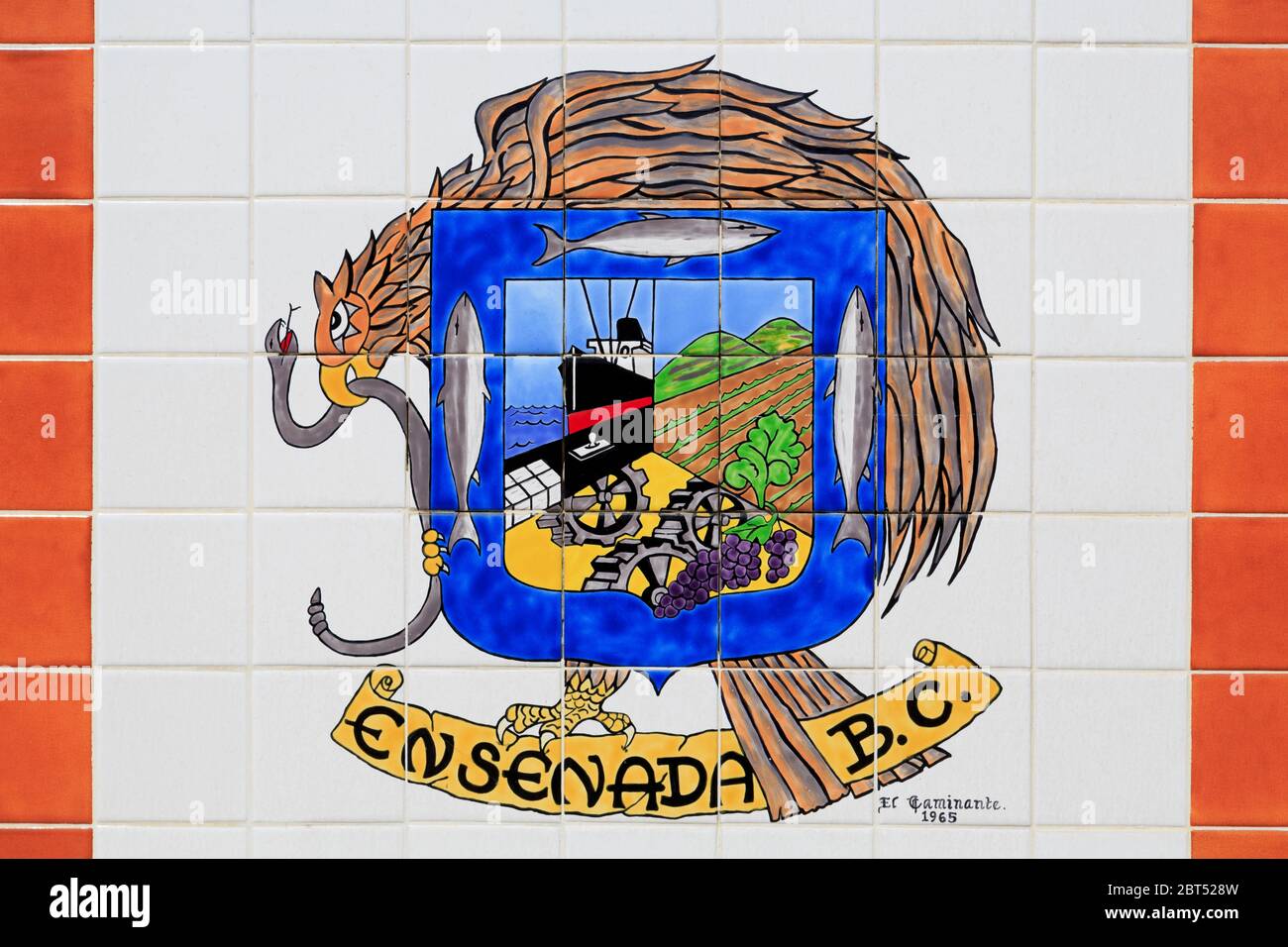 Coat of Arms, Ensenada, Baja California, Mexico Stock Photo - Alamy