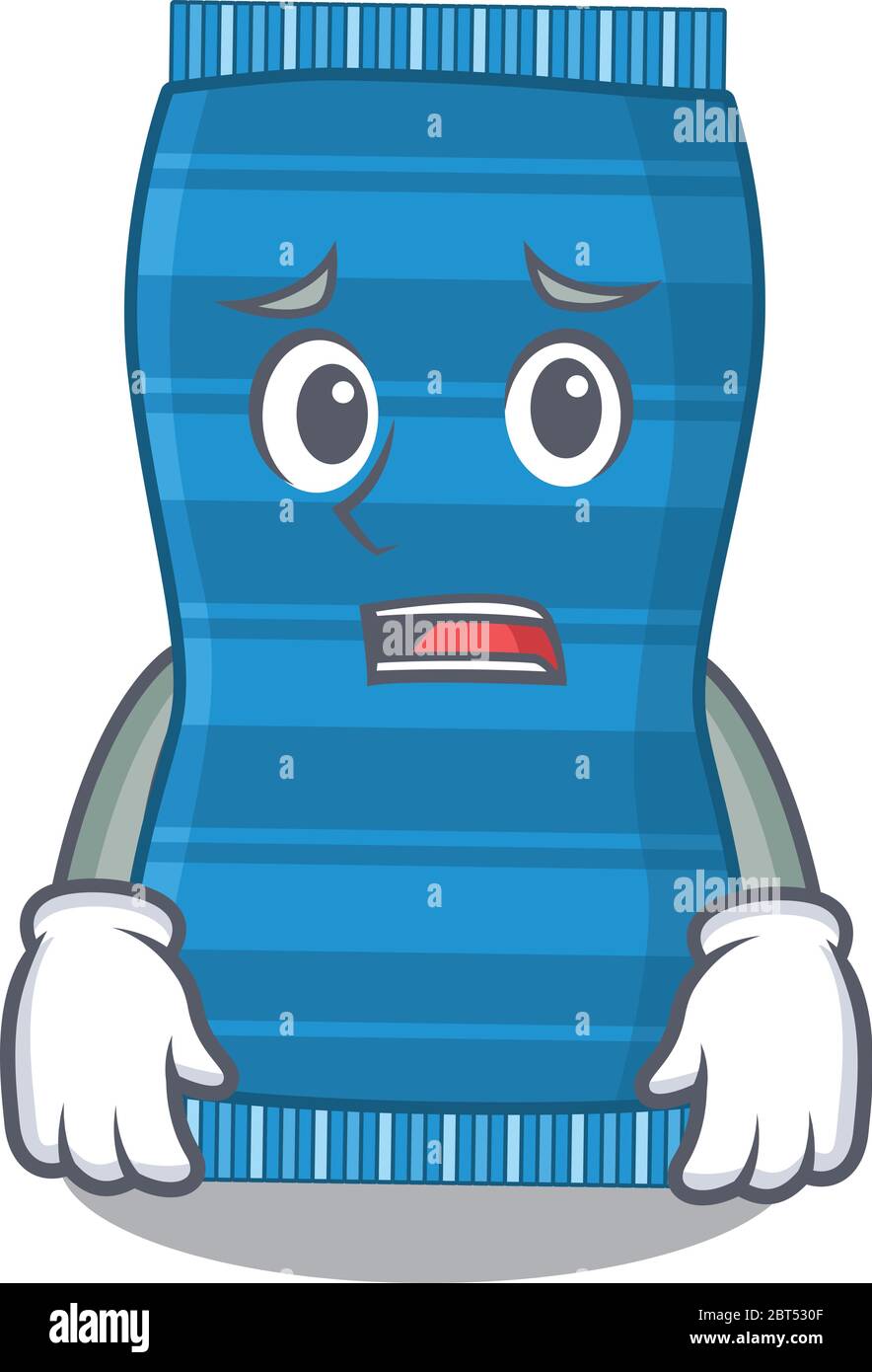 Cartoon design style of beach towel having worried face Stock Vector ...
