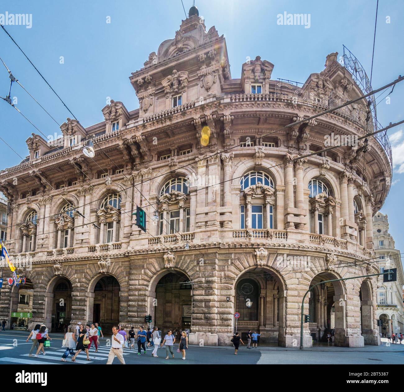 building of the former Genoa stock exchange at Piazza De Ferrari, built ...