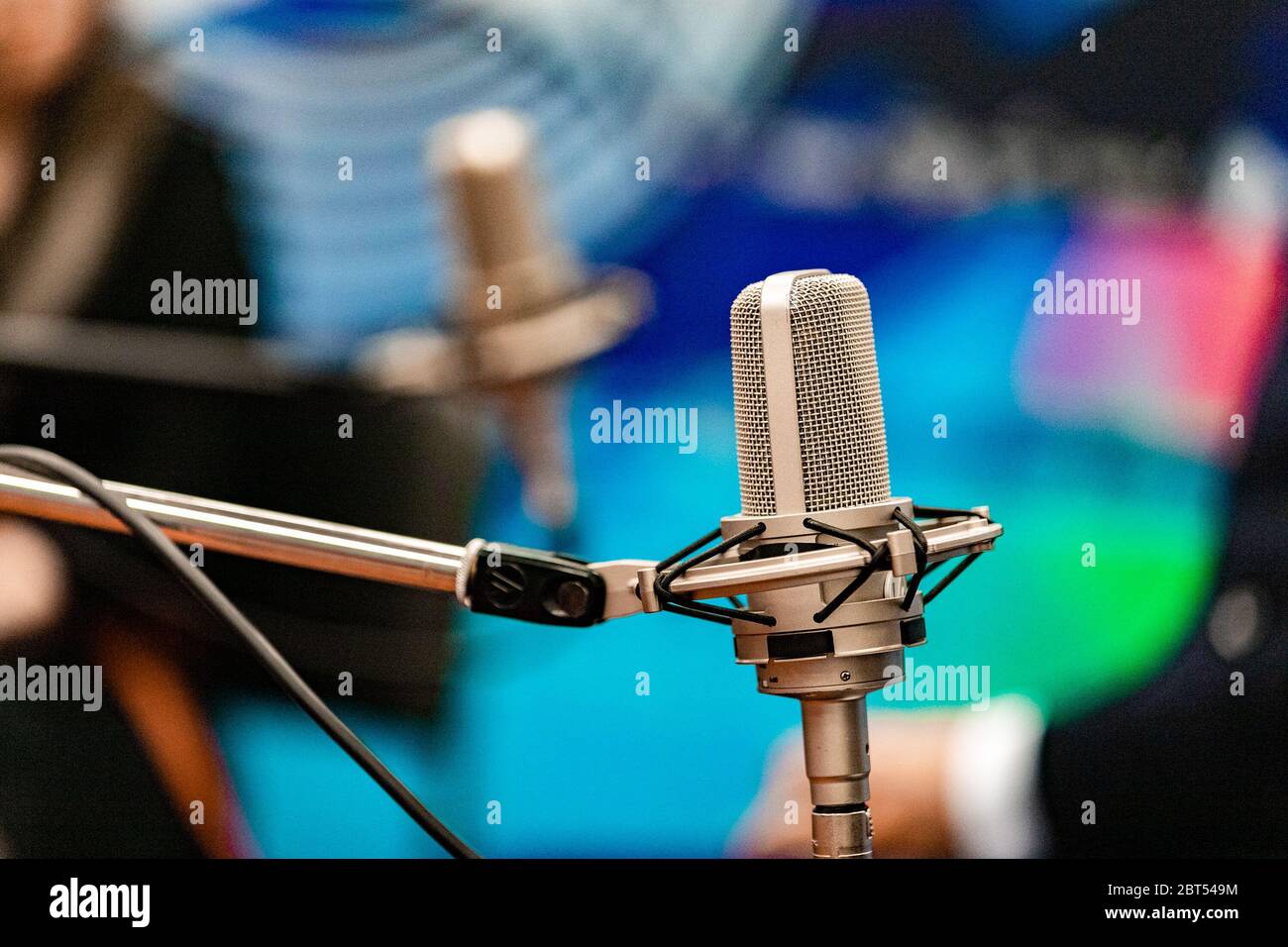 The microphones at a radio studio Stock Photo - Alamy