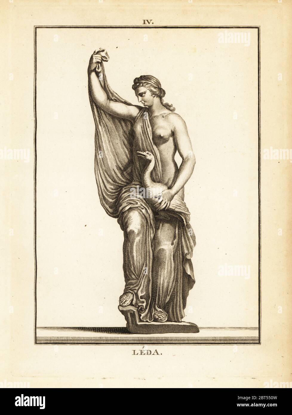 Statue of Leda, Aetolian princess later Queen of Sparta, seduced by Zeus in the form of a swan ...