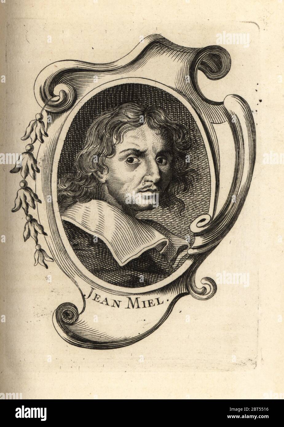 Portrait of Jan Miel, Flemish painter and engraver 1599-1663. Jean Miel ...