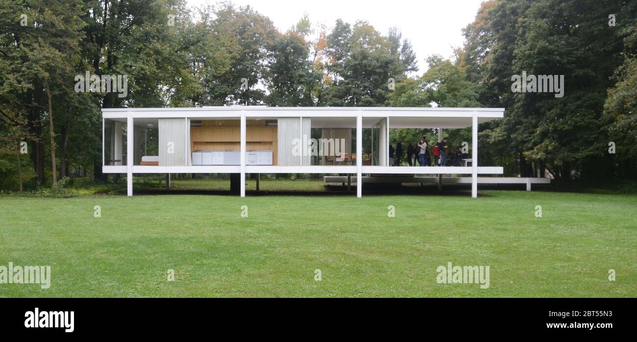 Farnsworth House Plan With Dimensions Image To U