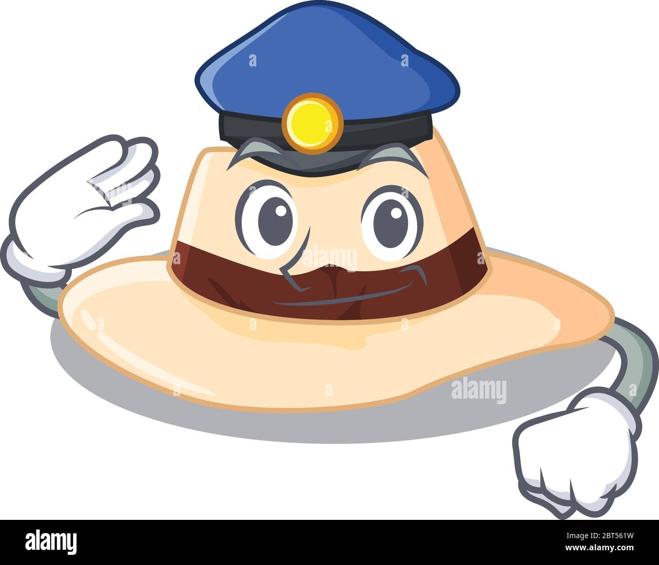 Police officer cartoon drawing of panama hat wearing a blue hat Stock ...