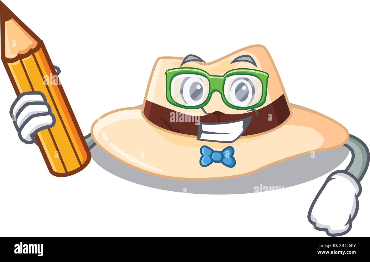 A clever panama hat panama hat cartoon character study at home Stock ...