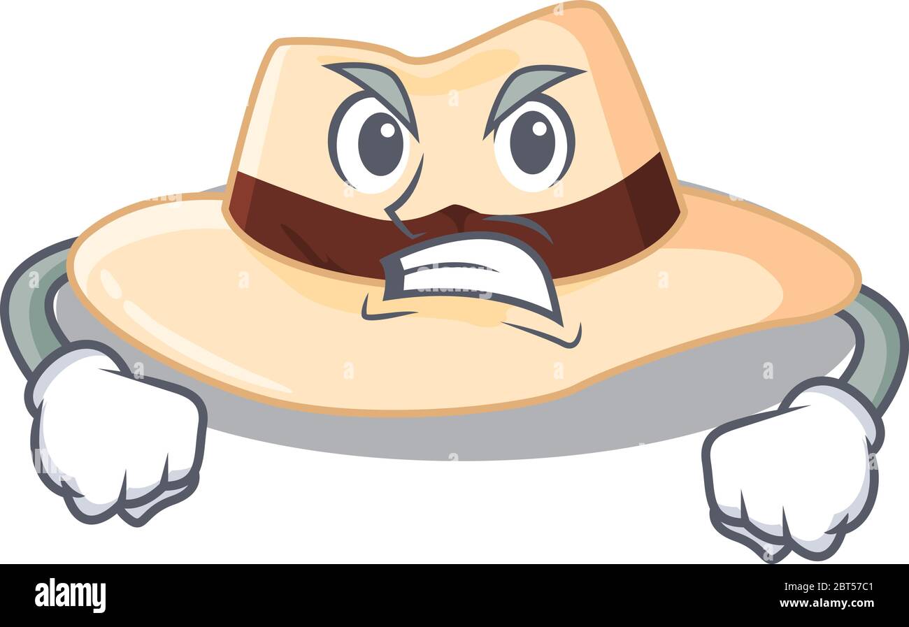 A cartoon picture of panama hat showing an angry face Stock Vector ...