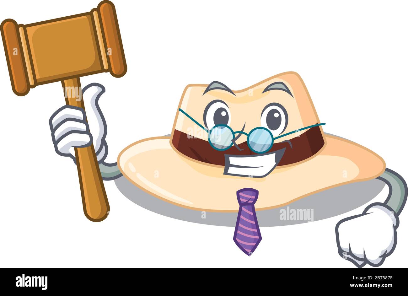 A wise judge of panama hat mascot design wearing glasses Stock Vector ...