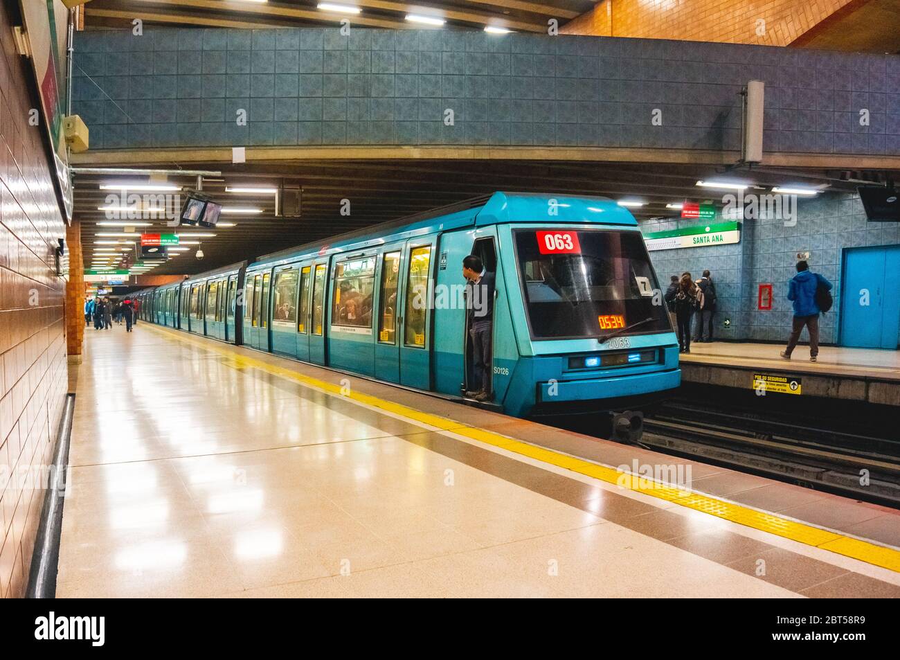 SANTIAGO, CHILE - JULY 2015: A Metro de Santiago train of Line 5 Stock ...