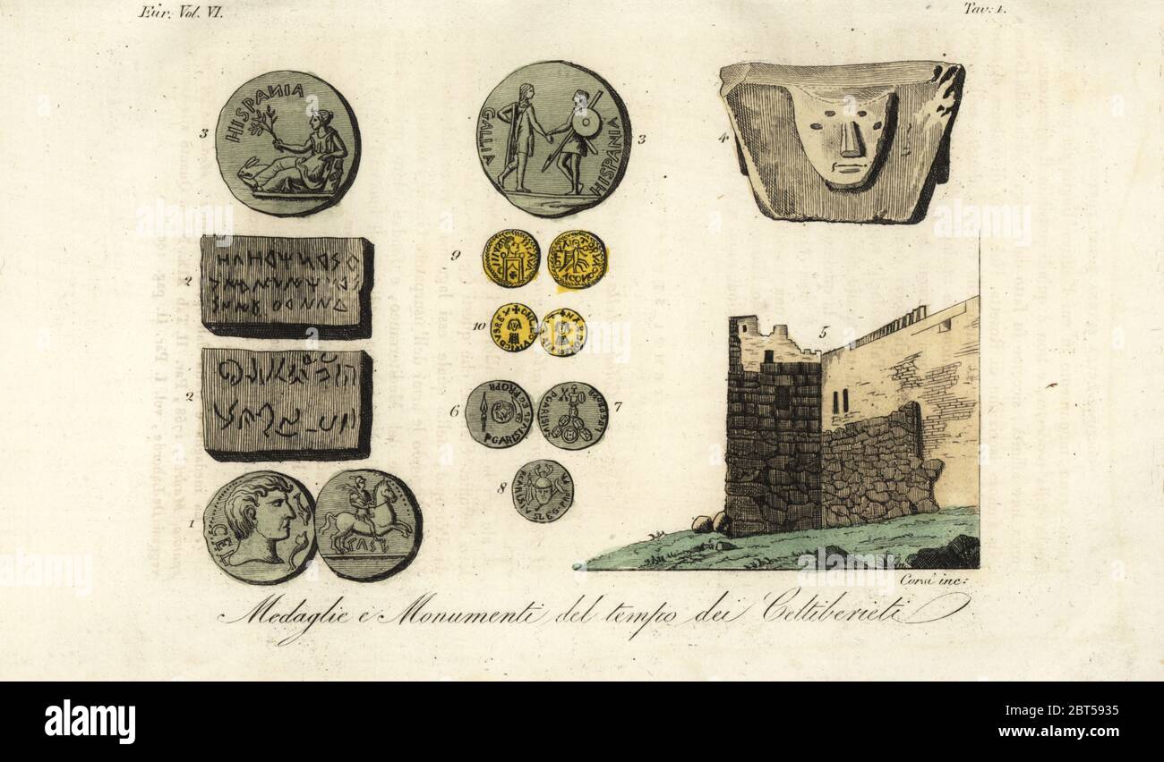 Medals and monuments of the Celtiberians, Celtic people of the Iberian ...