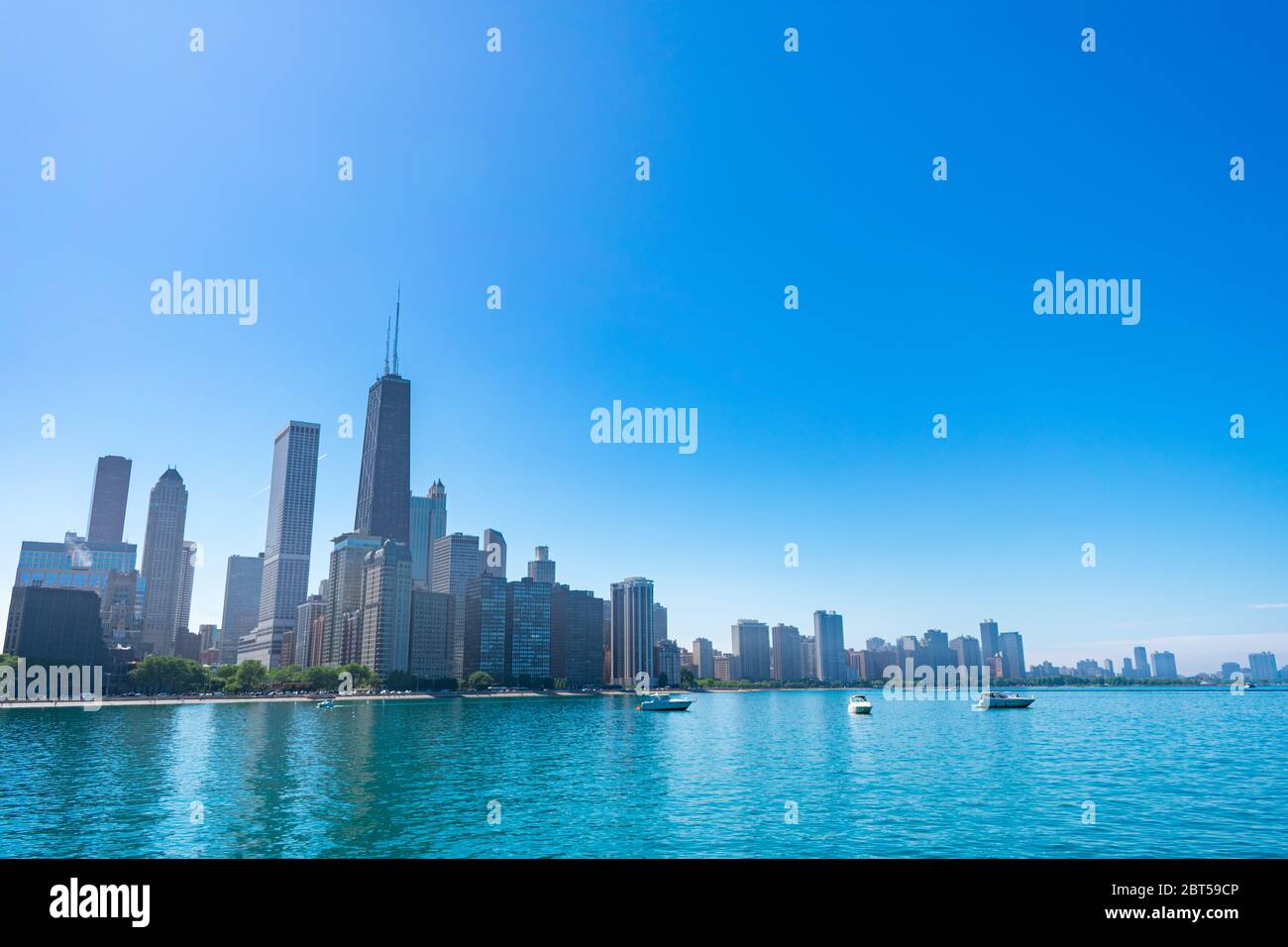 Beautiful Chicago Skyline on a Clear Blue Summer Day Stock Photo - Alamy