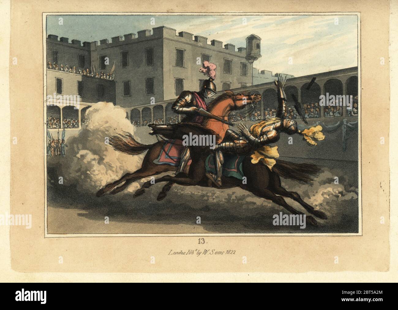 Medieval knight defeating another knight at a joust. Sir Ethelbert ...