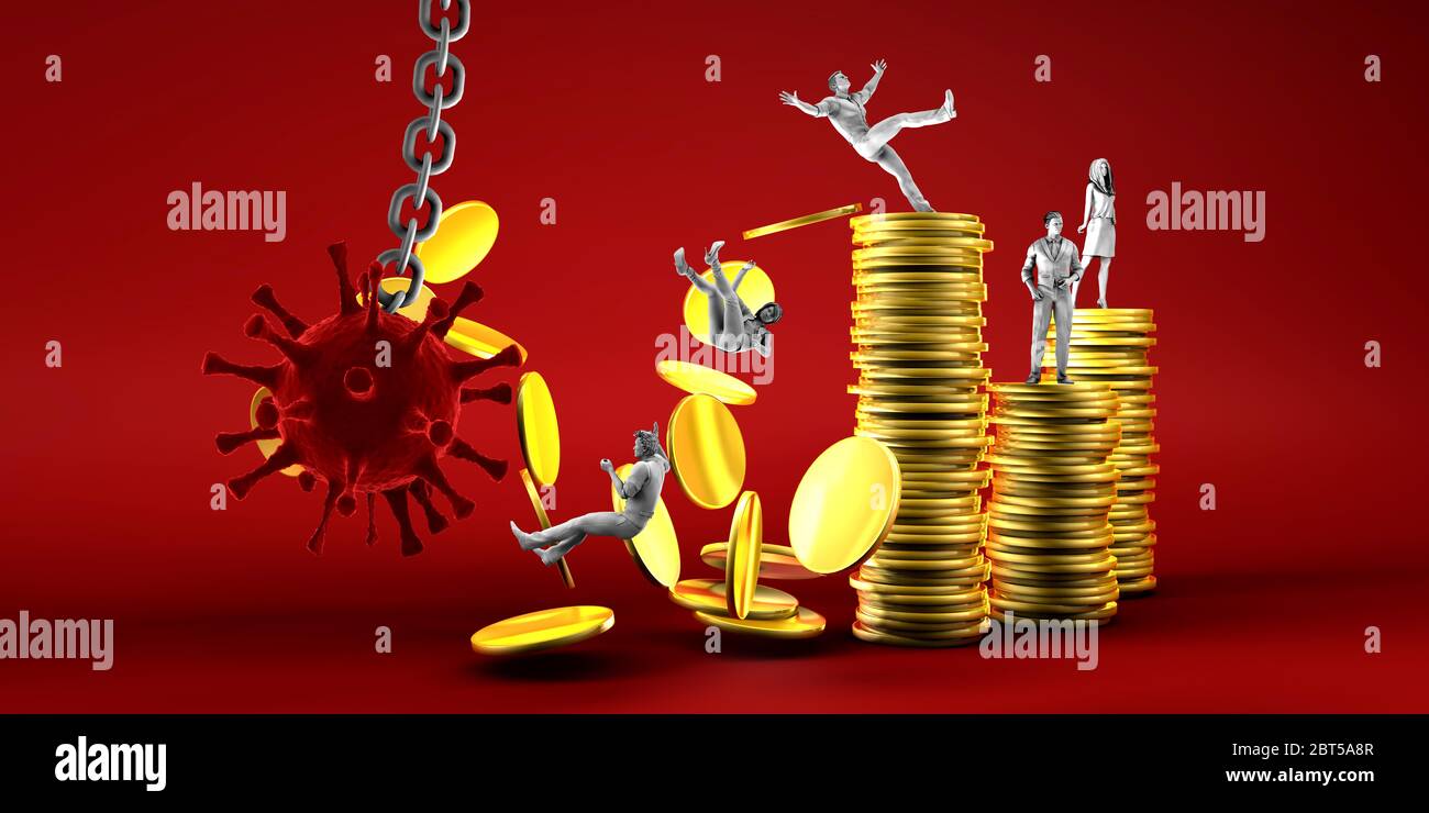 Economic Devastation Economy Destroyed By Coronavirus Pandemic Stock ...