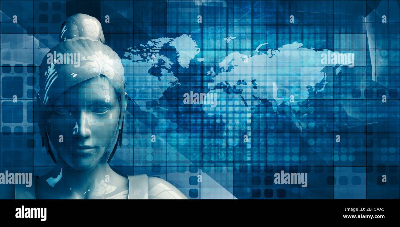 Business Woman with Management Strategy Concept Background Stock Photo ...