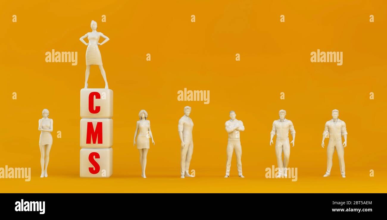 CMS Content Management System Presentation Background in Orange and Red ...
