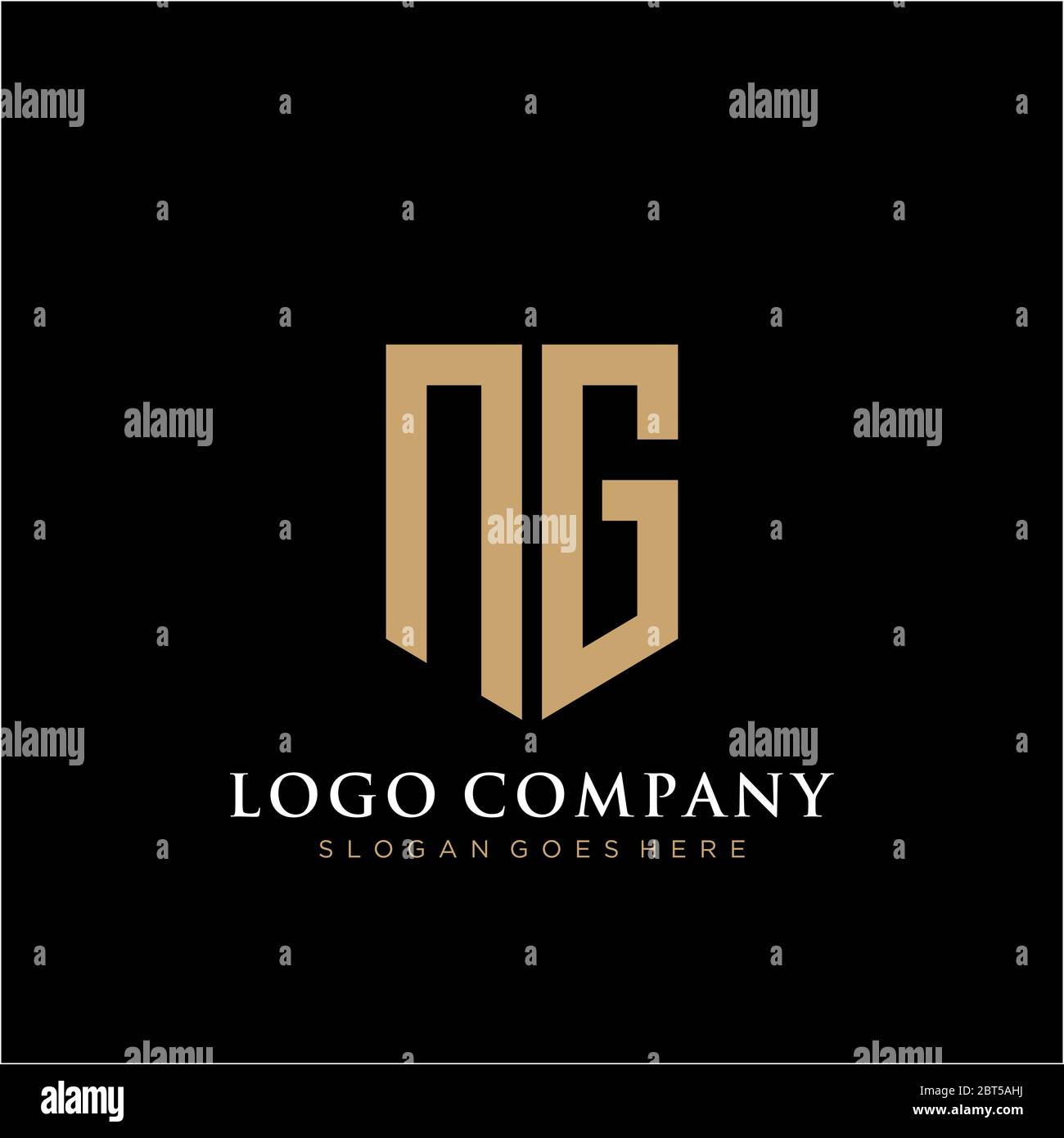 Initial Letter NG logo icon design template elements Stock Vector Image ...