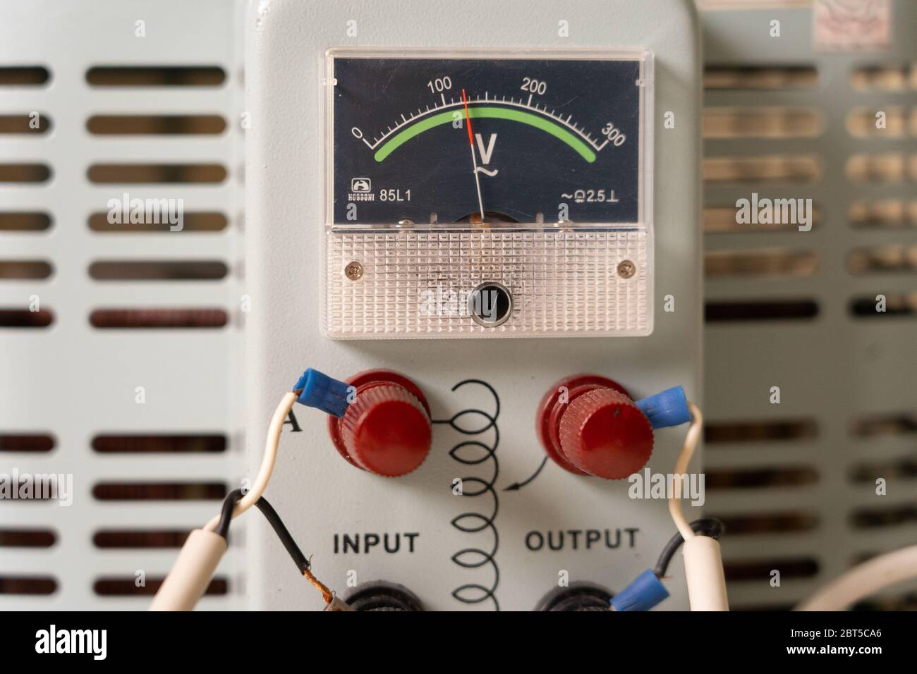 A voltage regulator indicating power being used by the needle reading ...