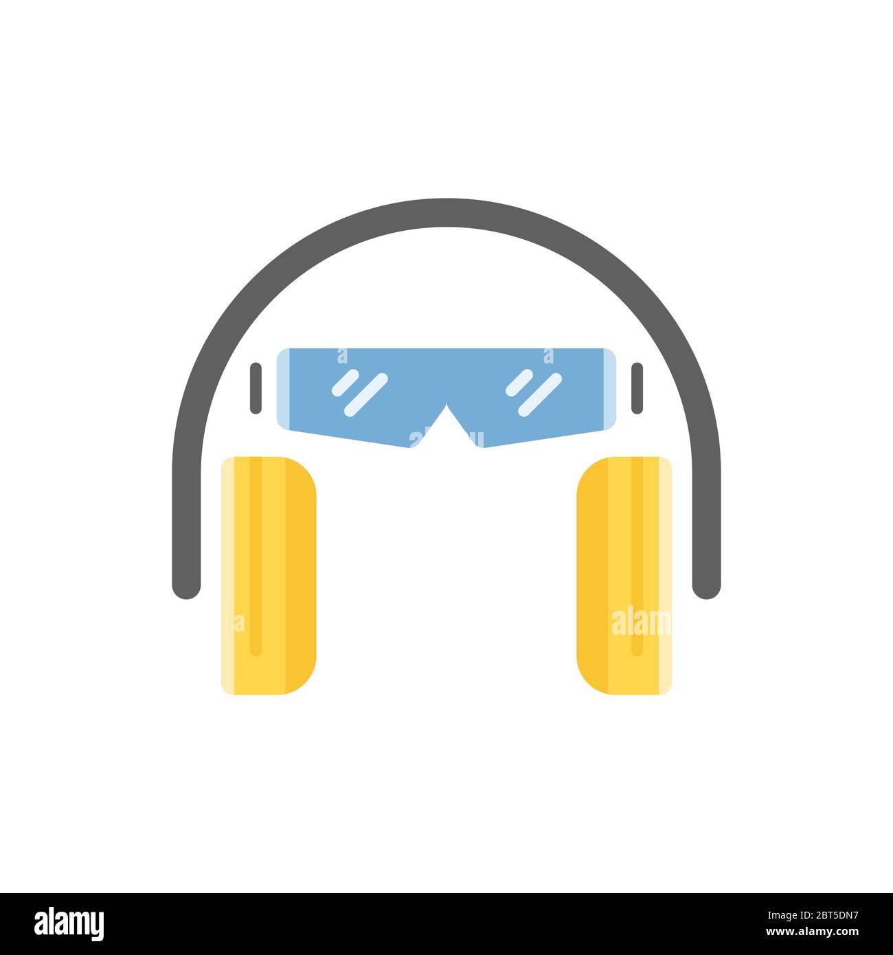 Ear and eye protection vector icon symbol isolated on white background ...