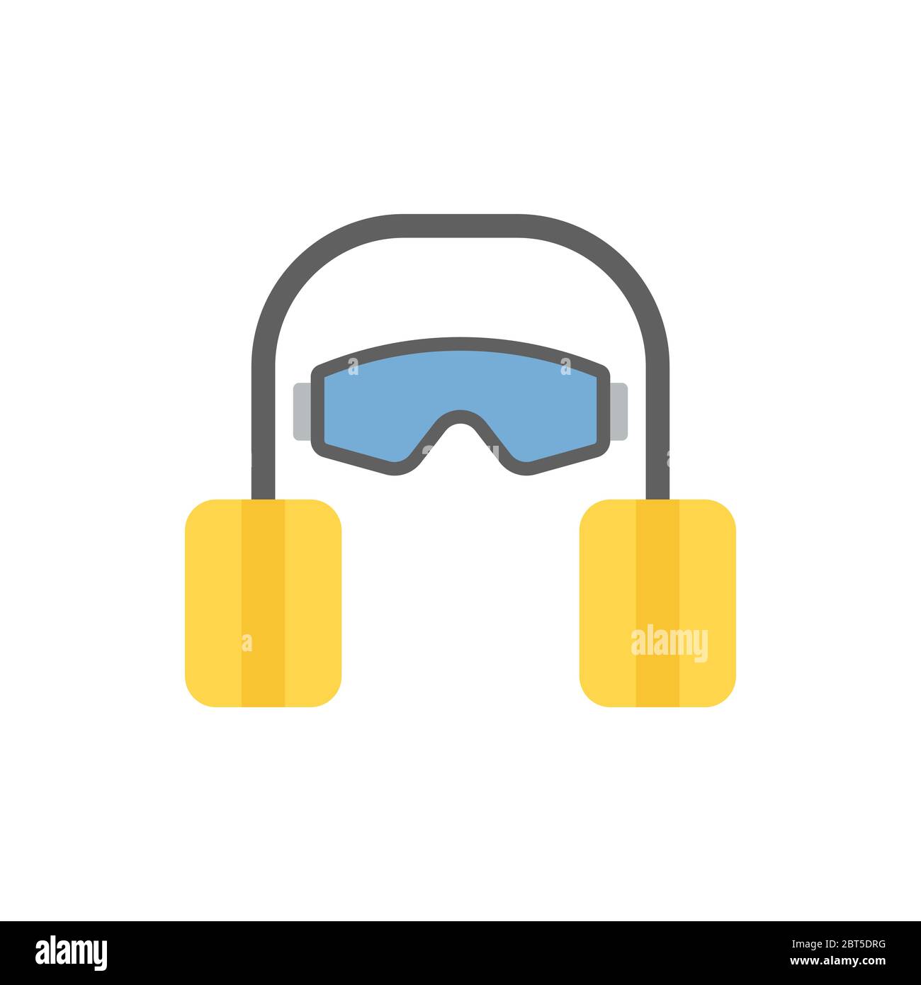 Ear and eye protection vector icon symbol isolated on white background ...