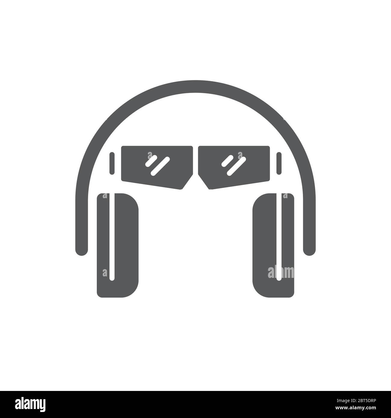 Ear and eye protection vector icon symbol isolated on white background ...