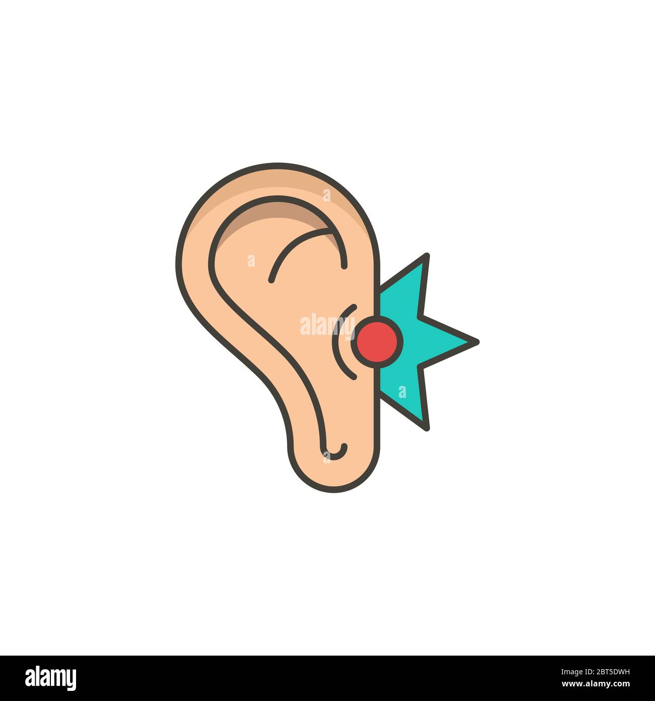 Ear pain vector icon symbol medical isolated on white background Stock ...