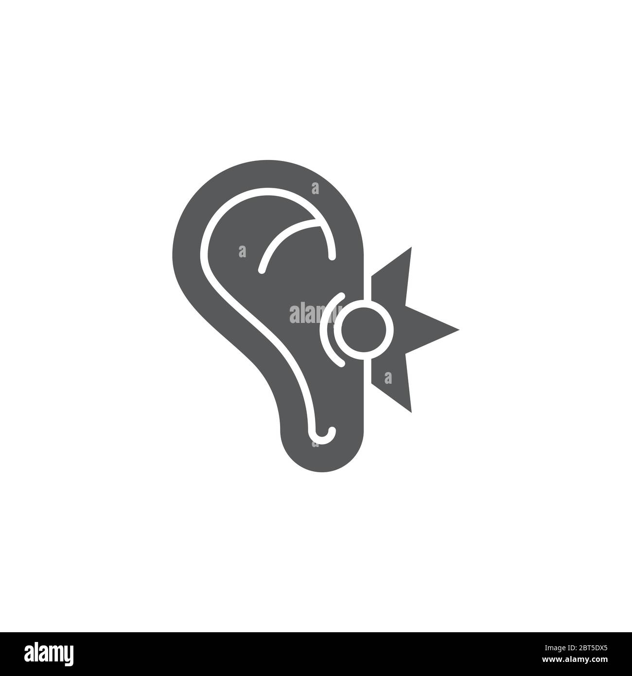Ear pain vector icon symbol medical isolated on white background Stock ...