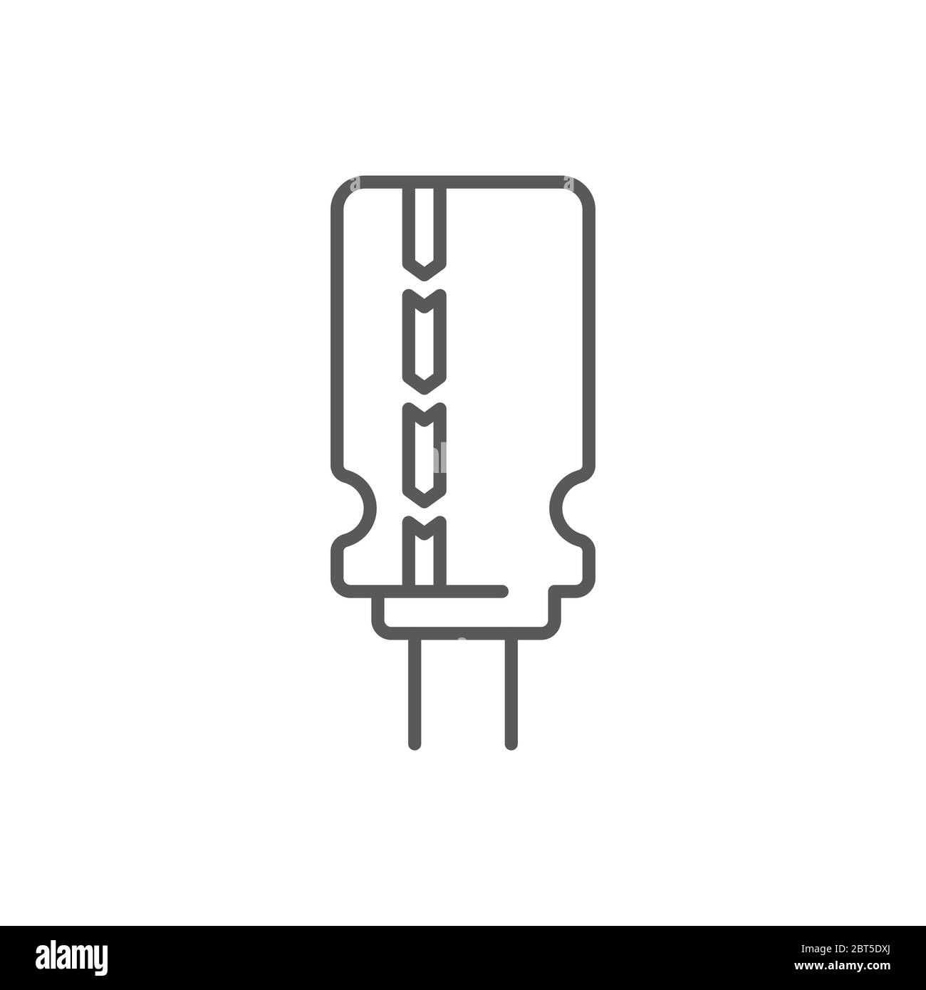Electronic capacitor vector icon symbol isolated on white background ...